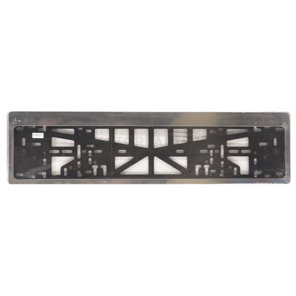 UNIVERSAL STAINLESS STEEL NUMBER PLATE SURROUND -WITH BACKING - Motorparts
